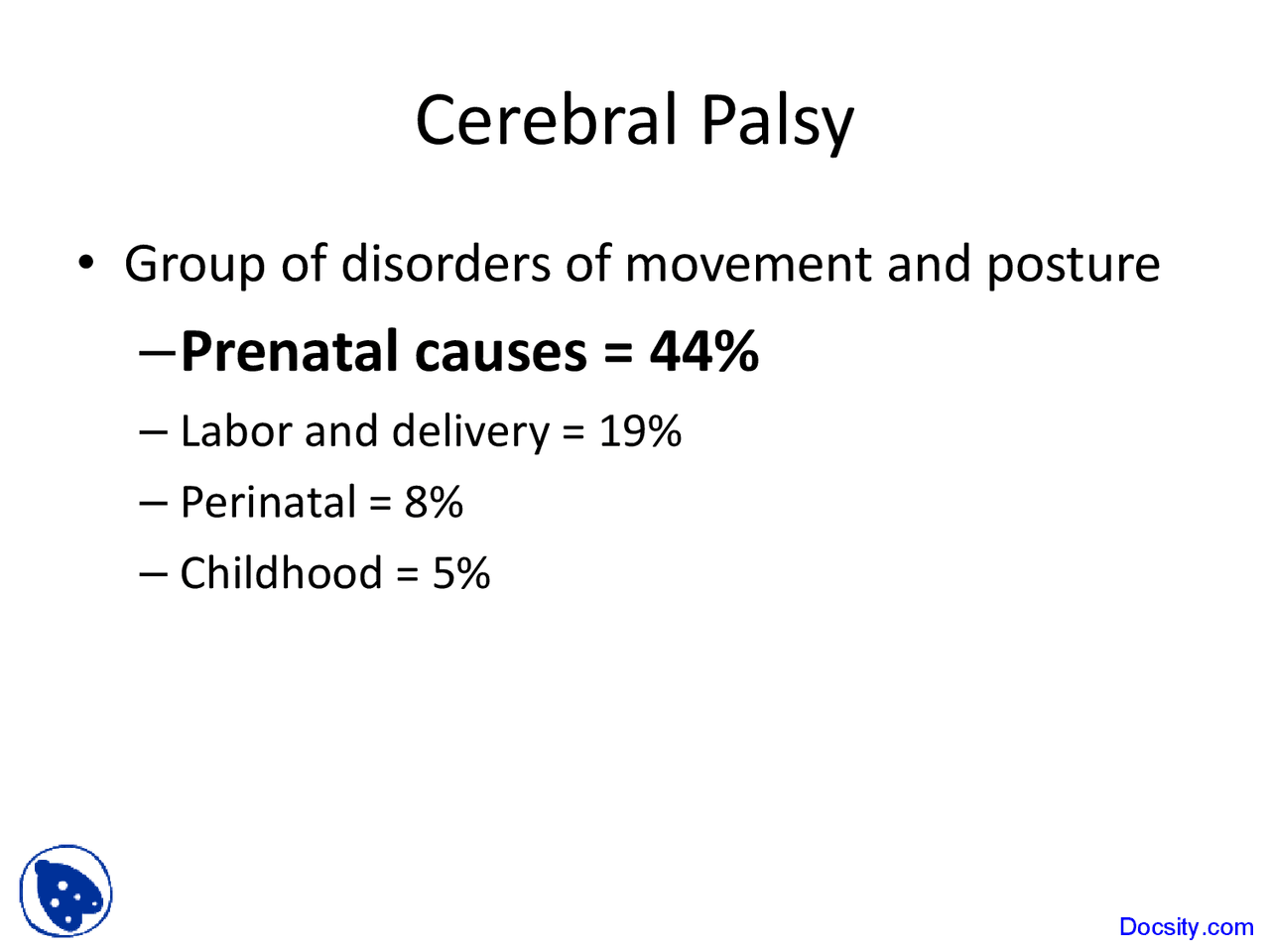 Cerebral Palsy Pediatric Nursing Lecture Slides Docsity