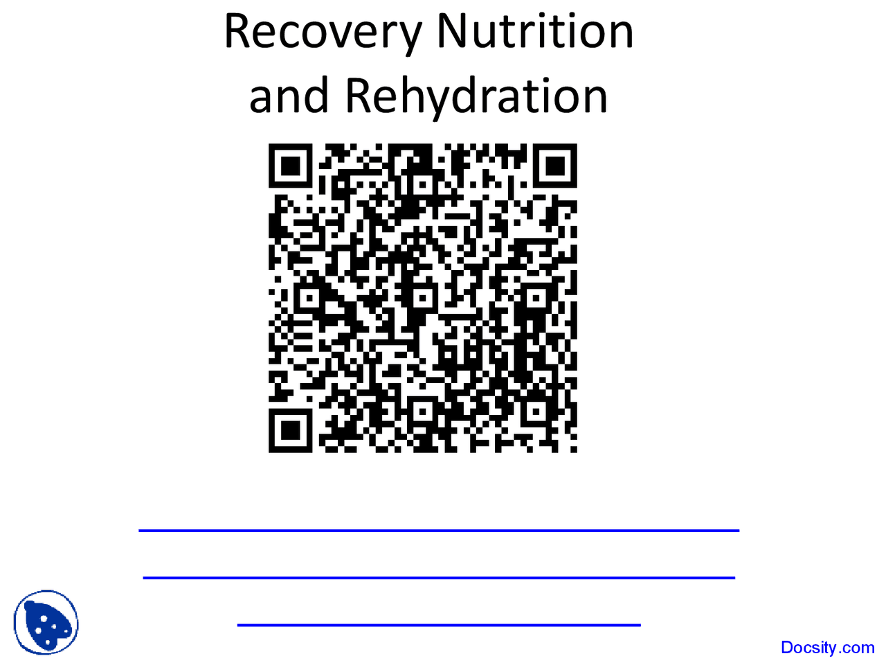 Recovery Nutrition Human Movement Lecture Slides Docsity