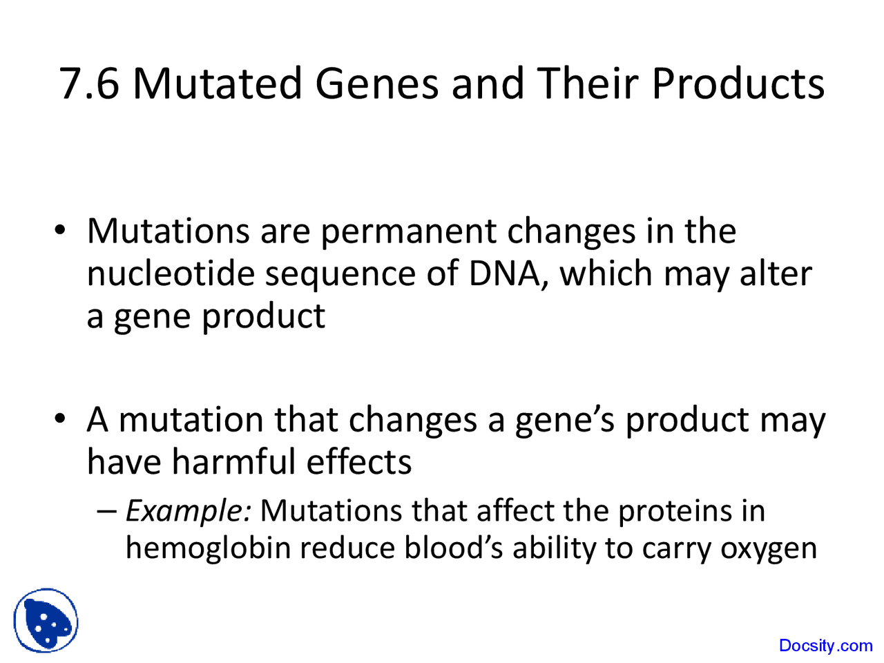 Mutated Genes - Basic Biology - Lecture Slides - Docsity