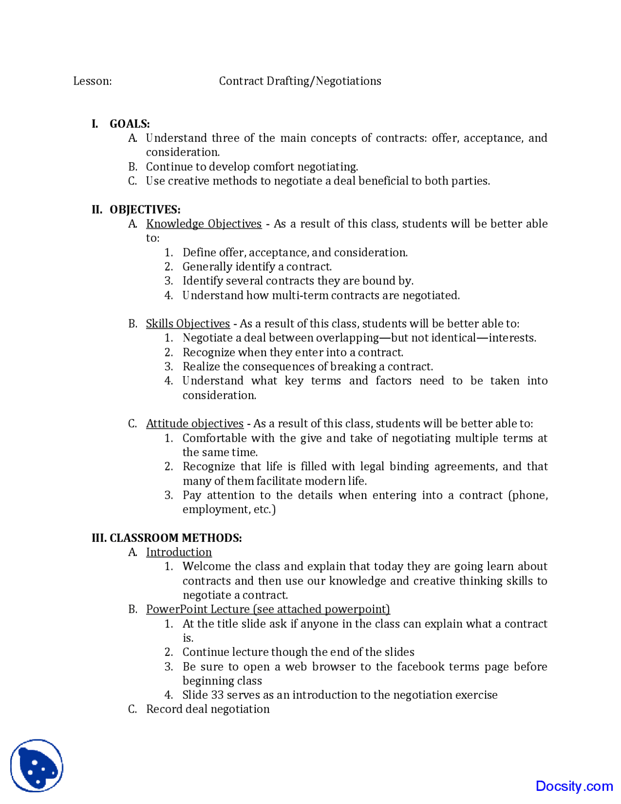 Contract Drafting Law Of Cosumer Lecture Notes Docsity