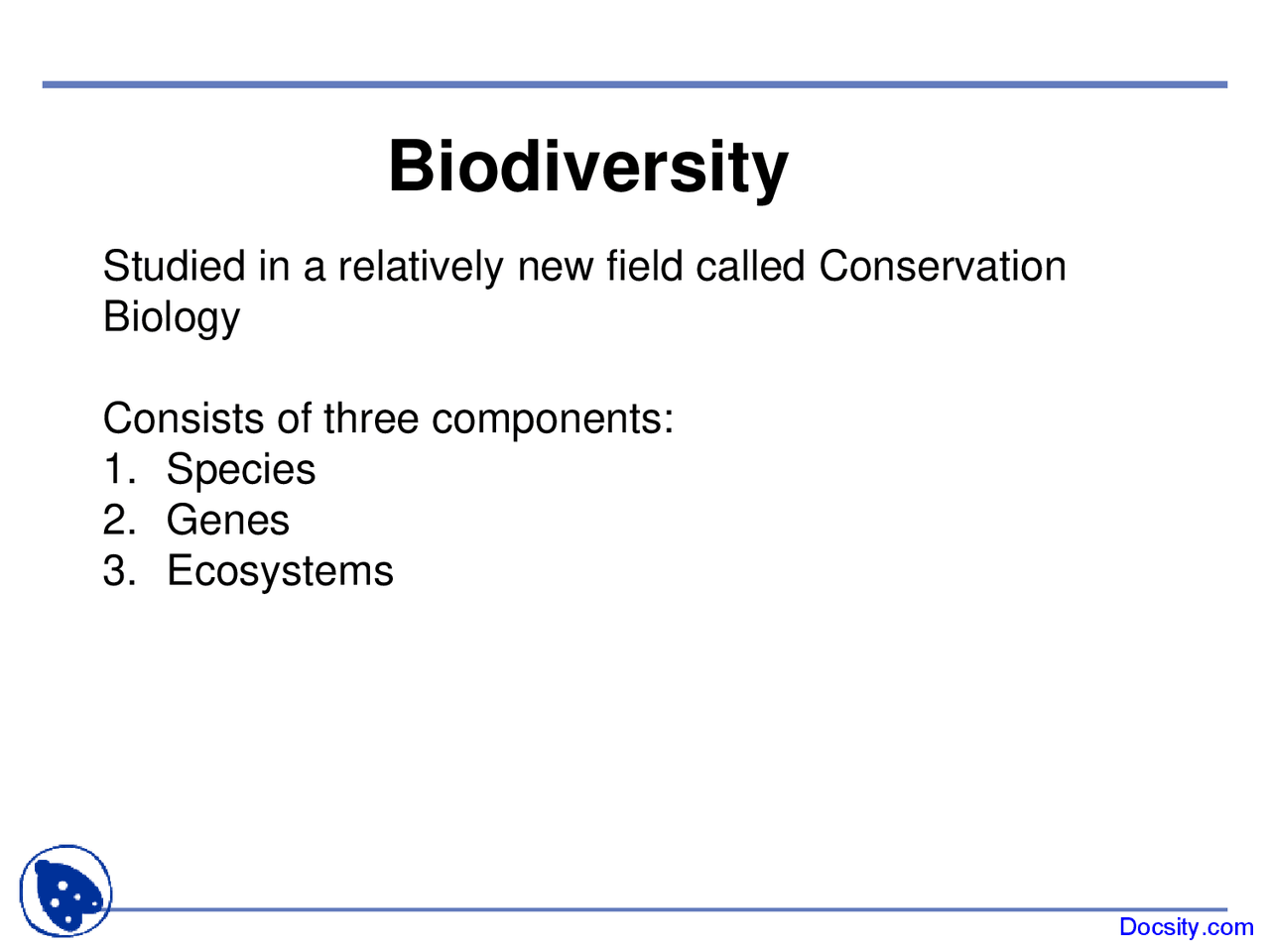 Biodiversity - Biology of Plants - Lecture Slides - Docsity