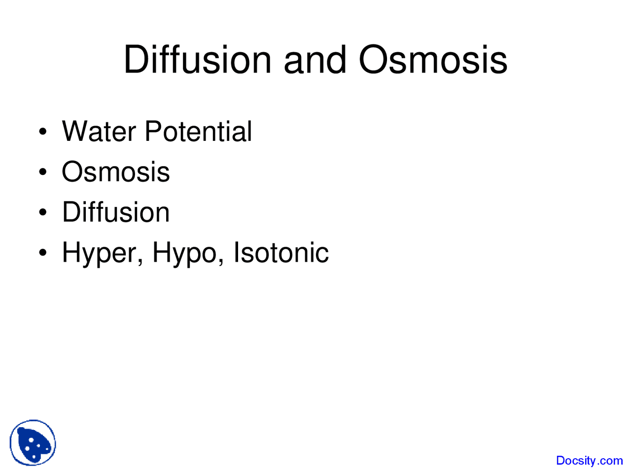 Diffusion And Osmosis Basic Biology Lecture Slides Docsity
