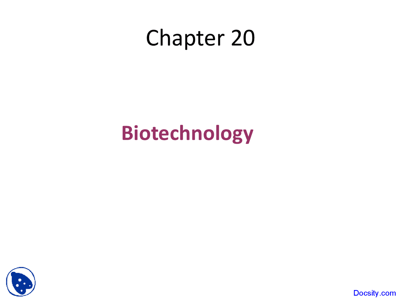 Biotechnology Basic Biology Lecture Slides Docsity