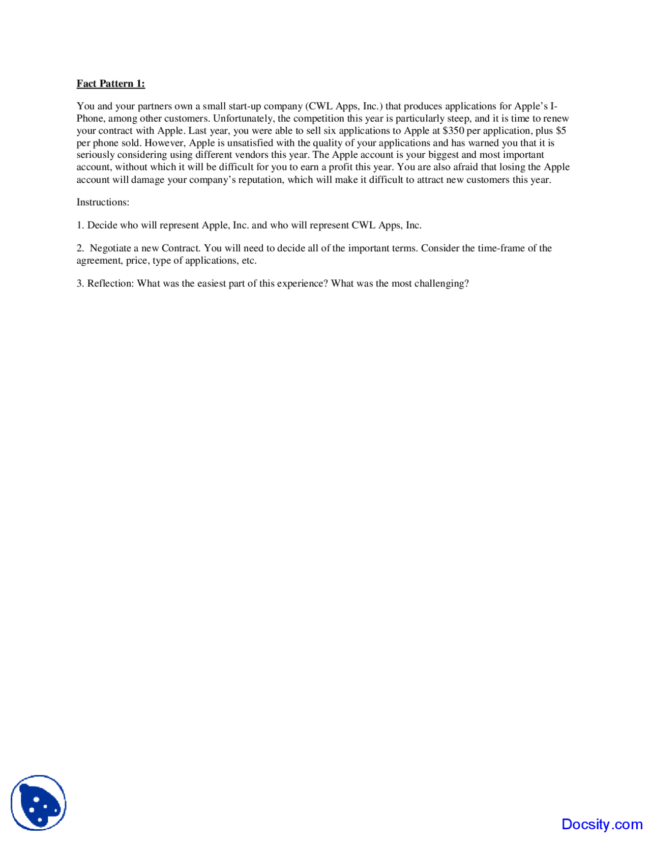 Fact Pattern Law Of Cosumer Lecture Notes Docsity