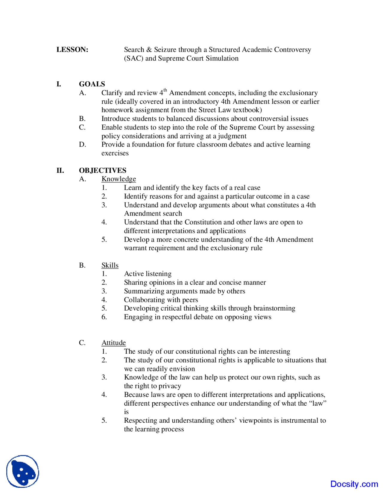 Structured Academic Controversy - Law of Criminal - Lecture Notes - Docsity