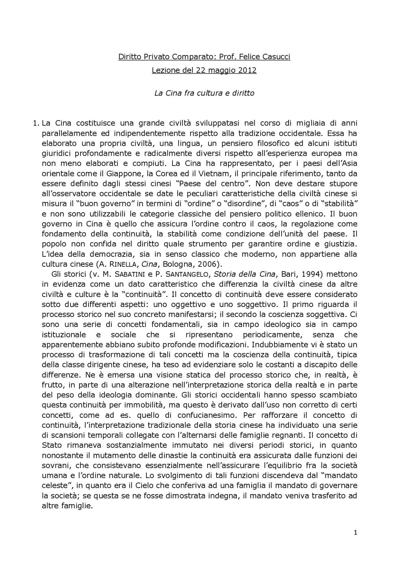 Lezione Cina Docsity