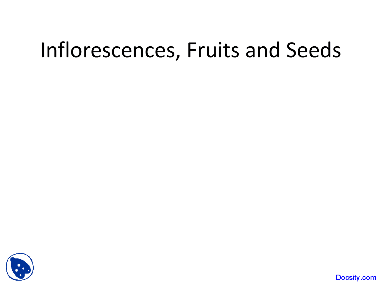 Inflorescences Fruits And Seeds Plant Taxonomy Lecture Slides