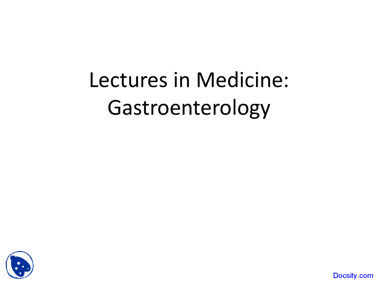Gastroenterology Basic Biology Lecture Slides Docsity