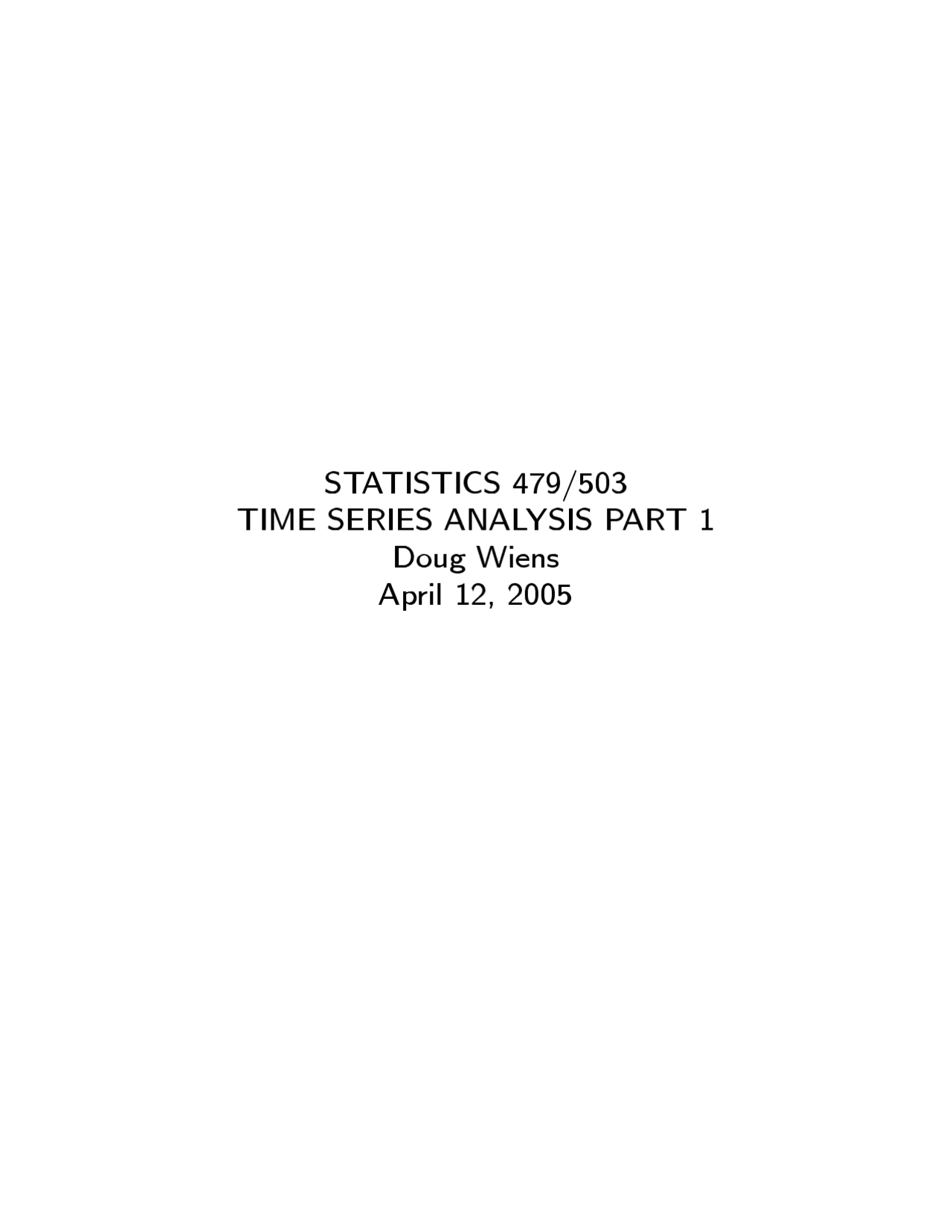 Introductiontotime Series Time Series Analysis Lecture Notes Docsity