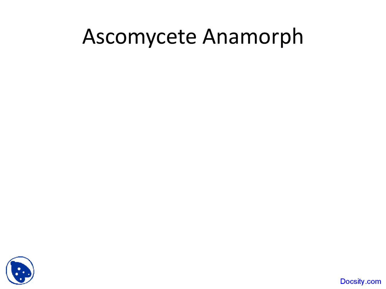 Ascomycete Anamorph Biology Of Algae And Fungi Lecture Slides Docsity