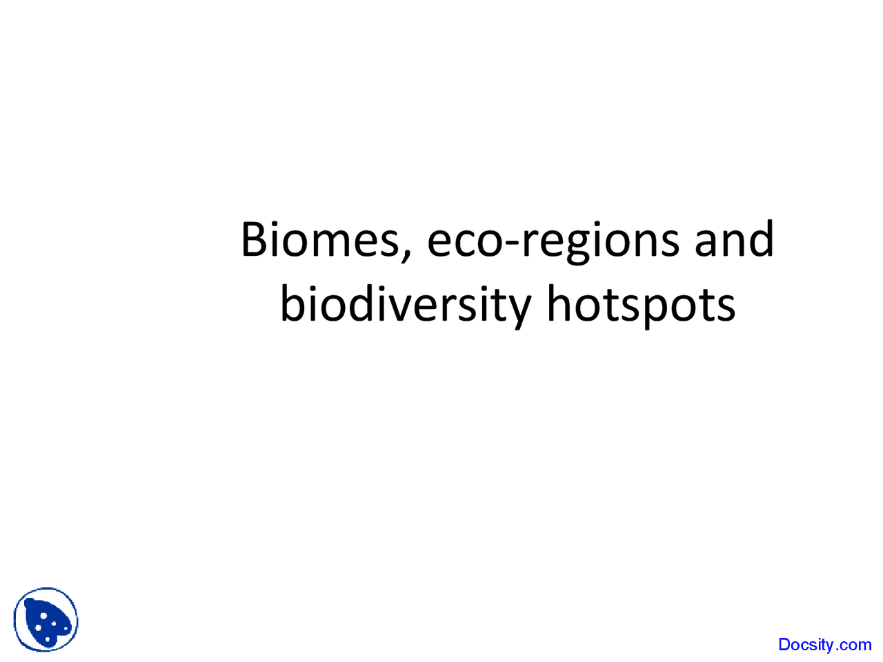 Biodiversity Hotspots - Conservation Biology - Lecture Slides | Slides ...