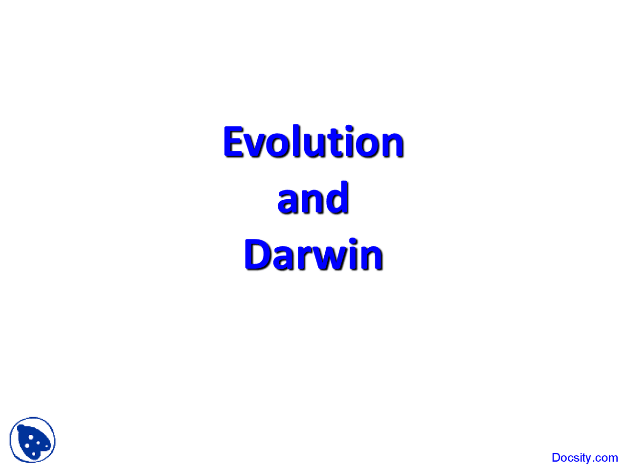 Evolution And Darwin Introduction To Evolution Lecture Slides Docsity