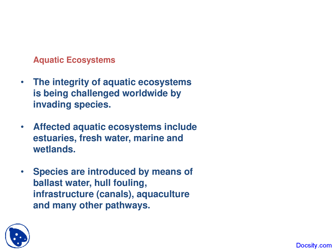 Aquatic Ecosystems Ecosystem Processes Lecture Slides Docsity