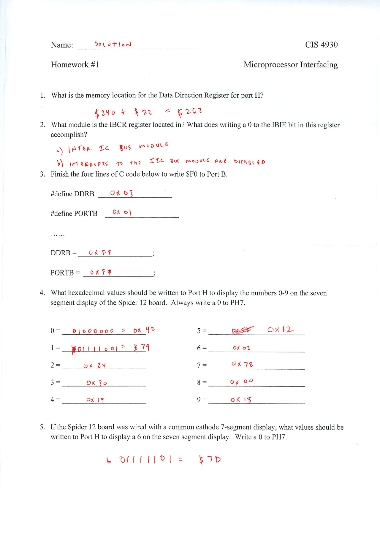Homework 1 Solutions Introduction To Robotics Cis 4930 Docsity