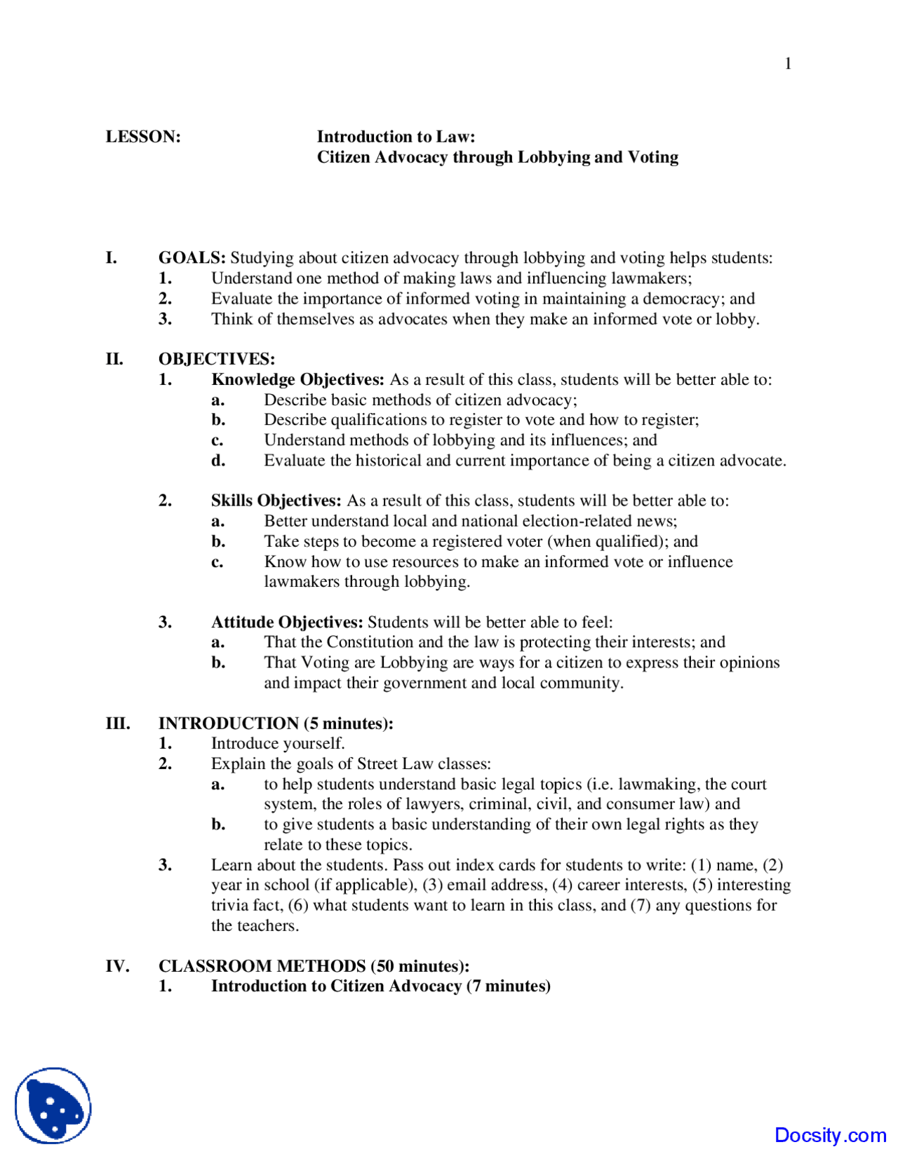 Introduction To Law Law Introductory Lecture Notes Docsity