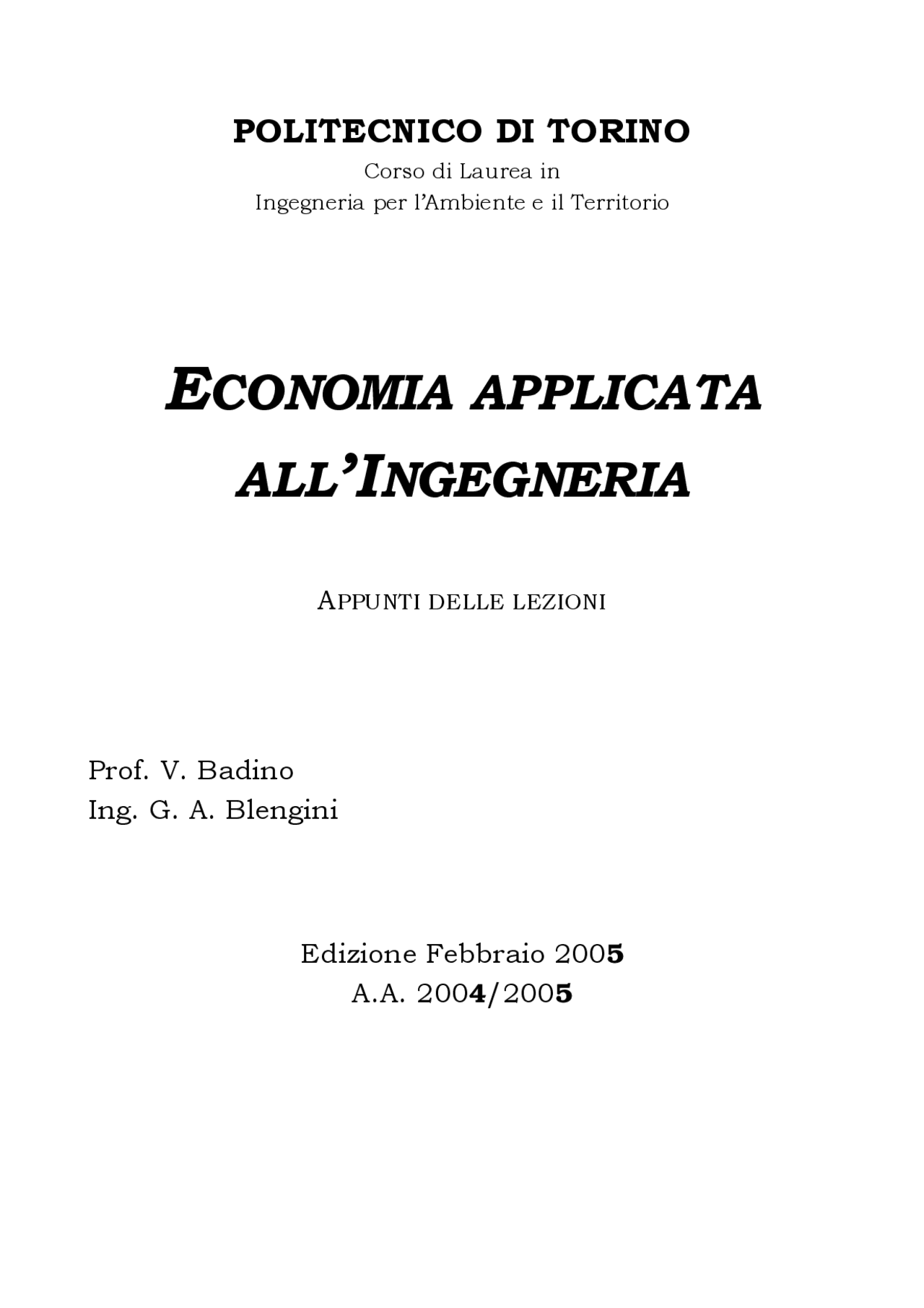 Economia Applicata Allingegneria Docsity