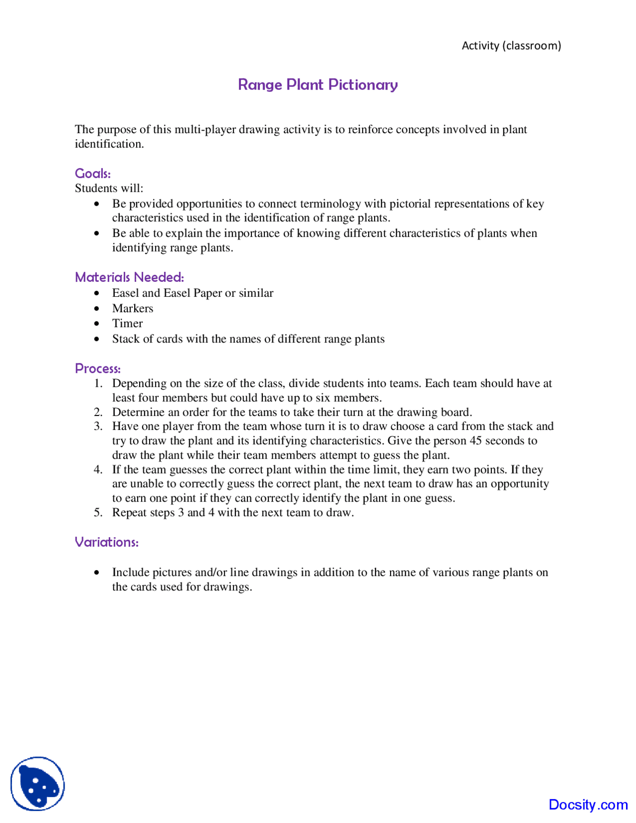 Range Plant Pictionary Rangeland Principles Lecture Handouts Docsity