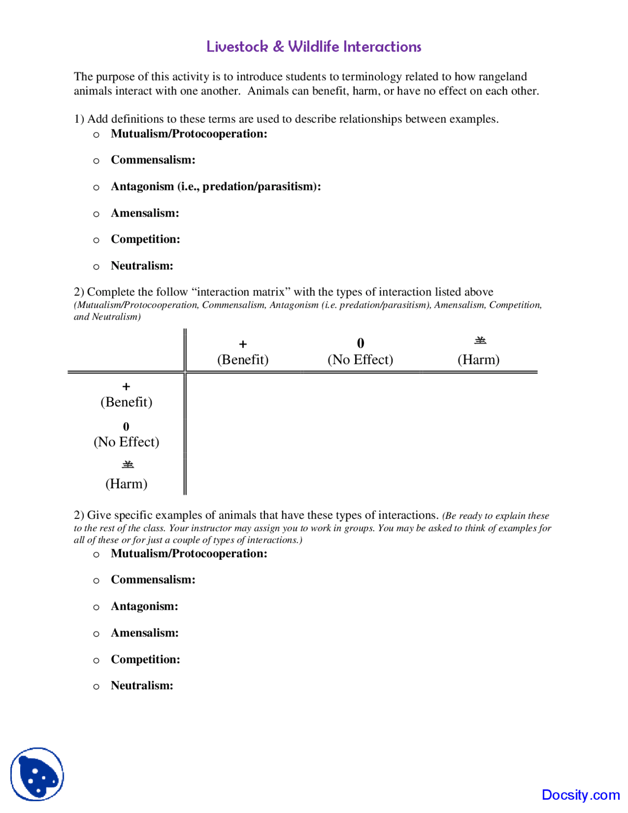Livestock And Wildlife Interactions Rangeland Principles Lecture