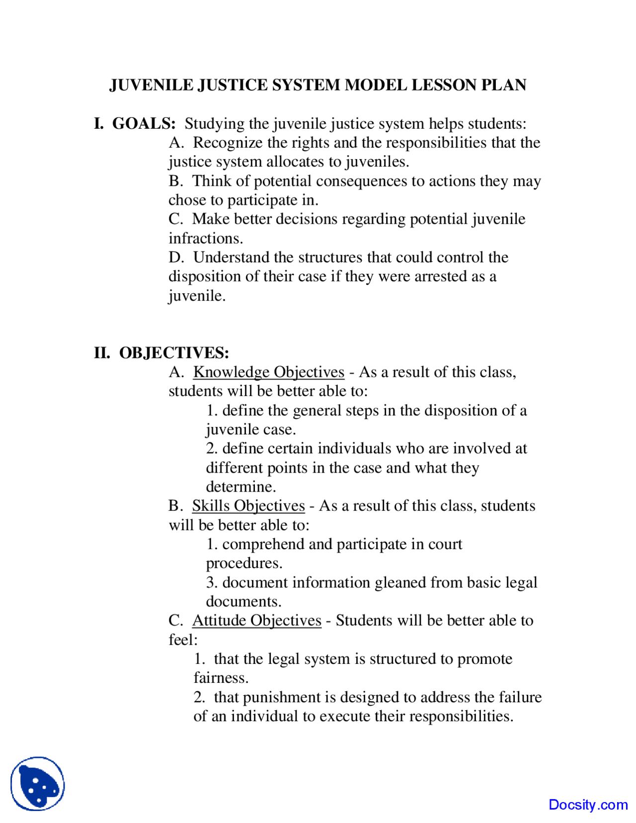 Case Steps Juvenile Justice Lecture Notes Docsity