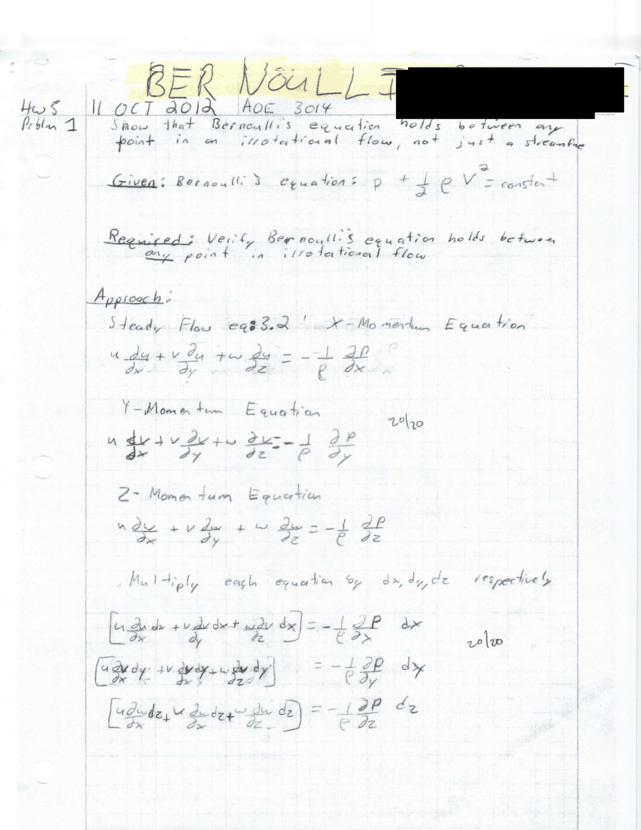 Aerodynamics And Hydrodynamics Handout Homework 5 Aoe 3014 Docsity