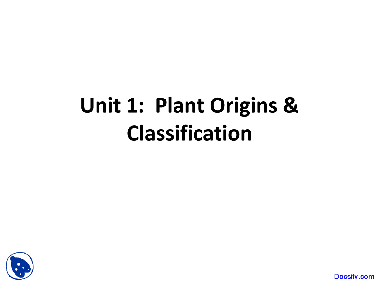 Plant Origins And Classification Crop Production Lecture Slides