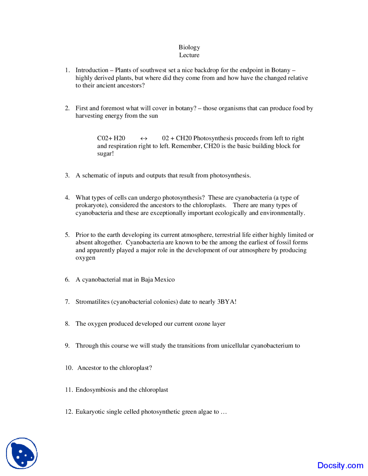 Introduction - Structure and Function of Plants - Lecture Notes | Study ...