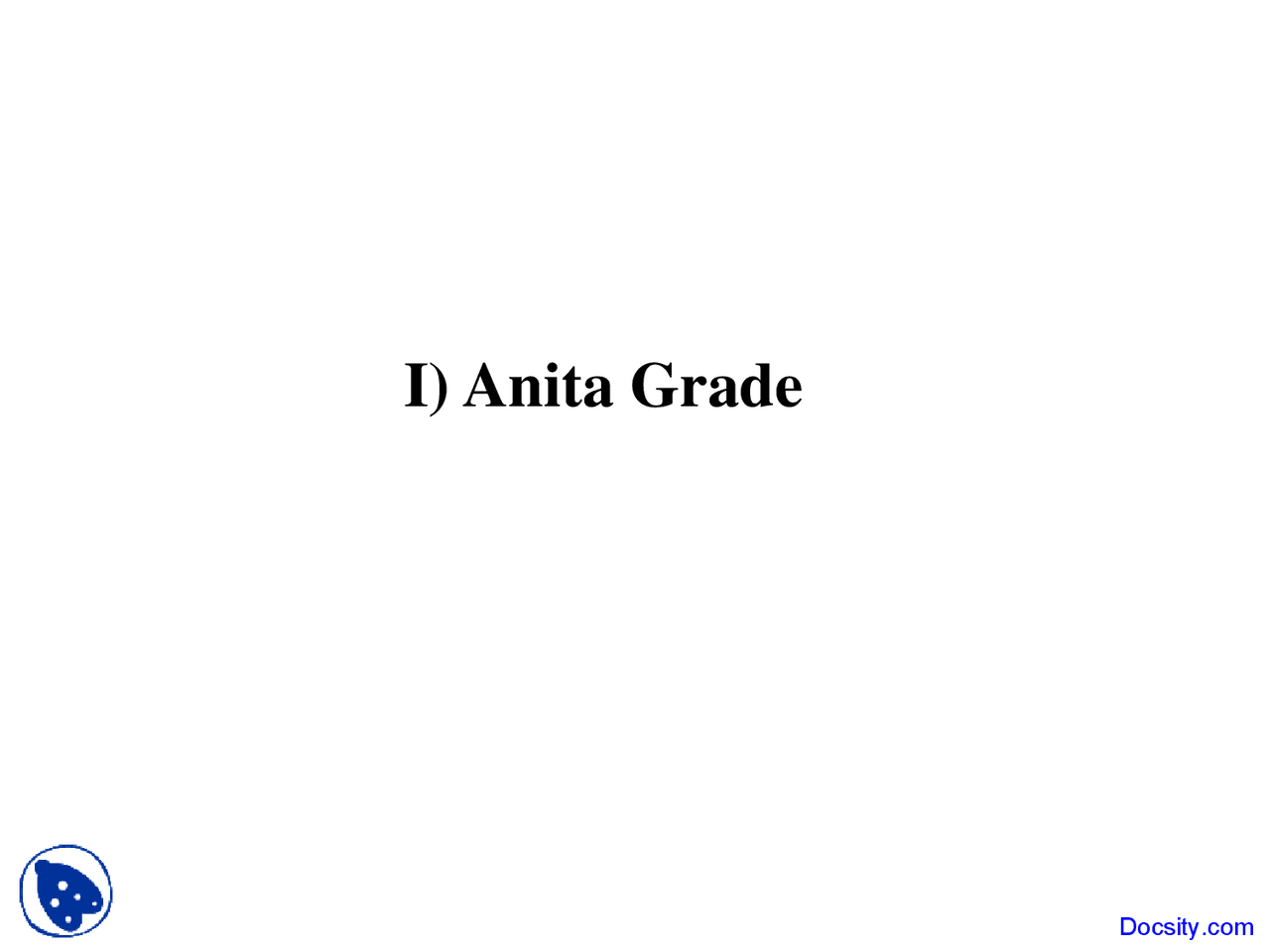 Anita Grade Plant Taxonomy Lecture Slides Docsity