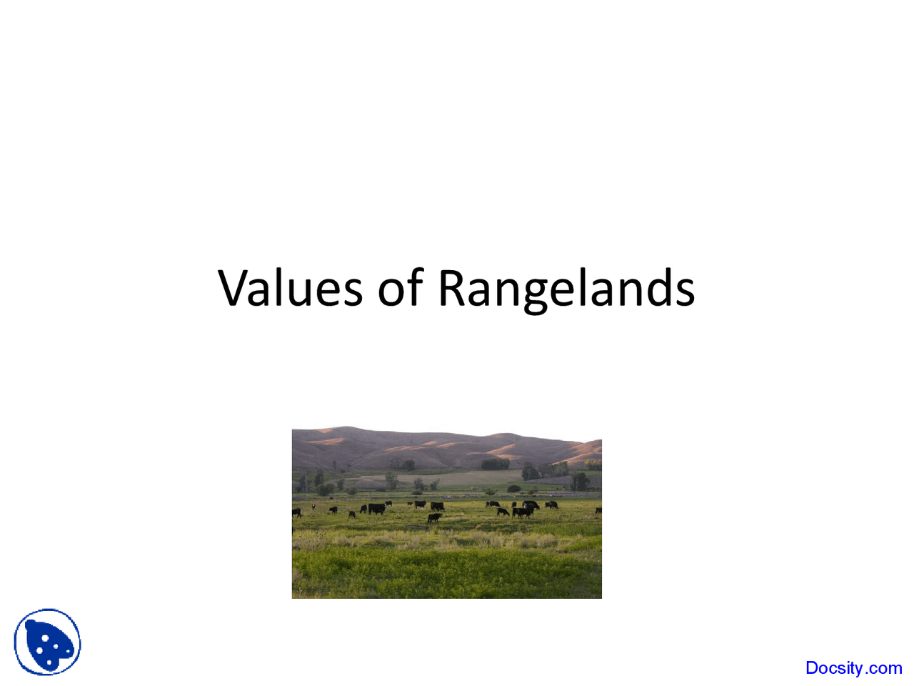 Values Of Rangelands Rangeland Principles Lecture Slides Docsity