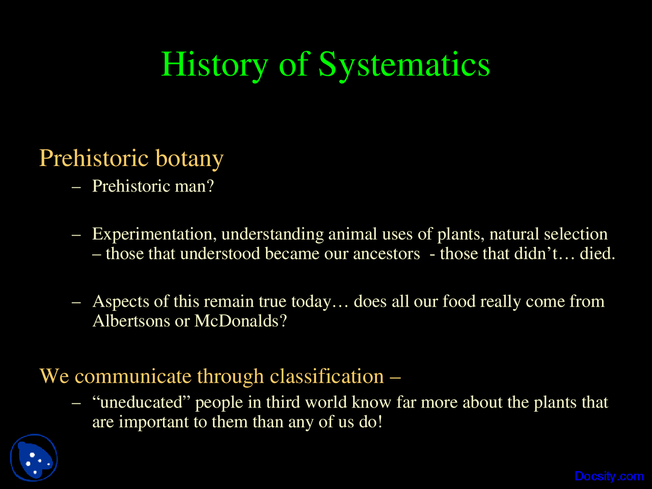 History of Systematics - Plant Taxonomy and Systematics - Lecture ...