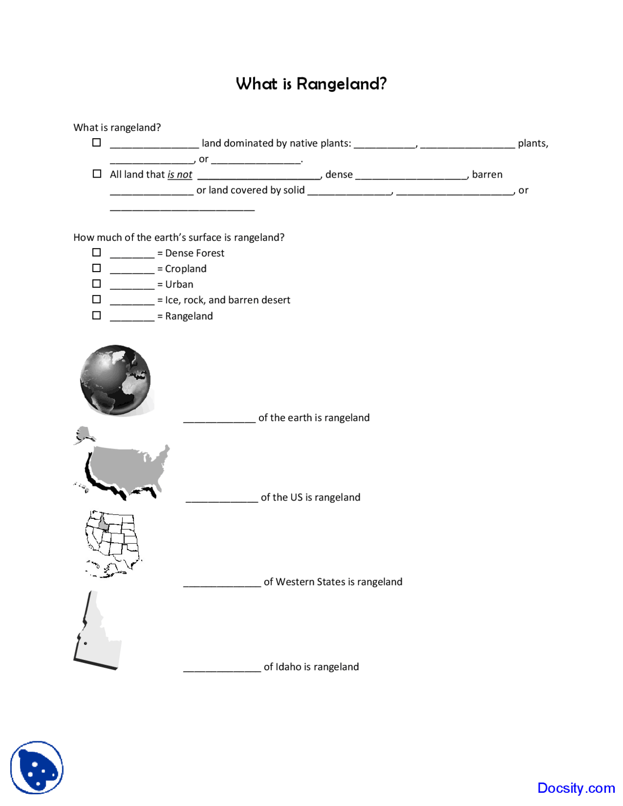 Rangeland Rangeland Principles Guide Exercises Biology Docsity