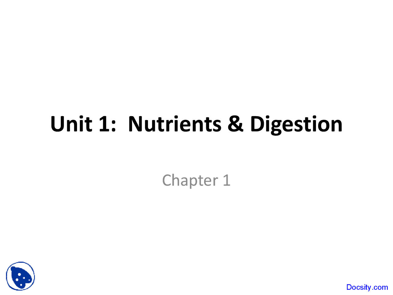 Nutrients and Digestion - Animal Nutrition - Lecture Slides | Slides ...