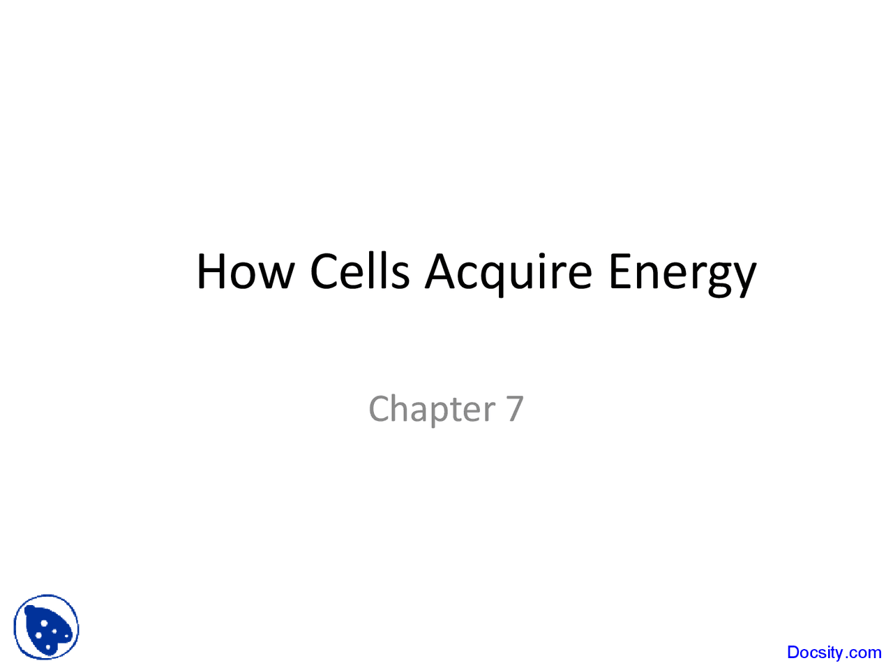 Cells Acquire Energy Biological Principles Lecture Slides Docsity
