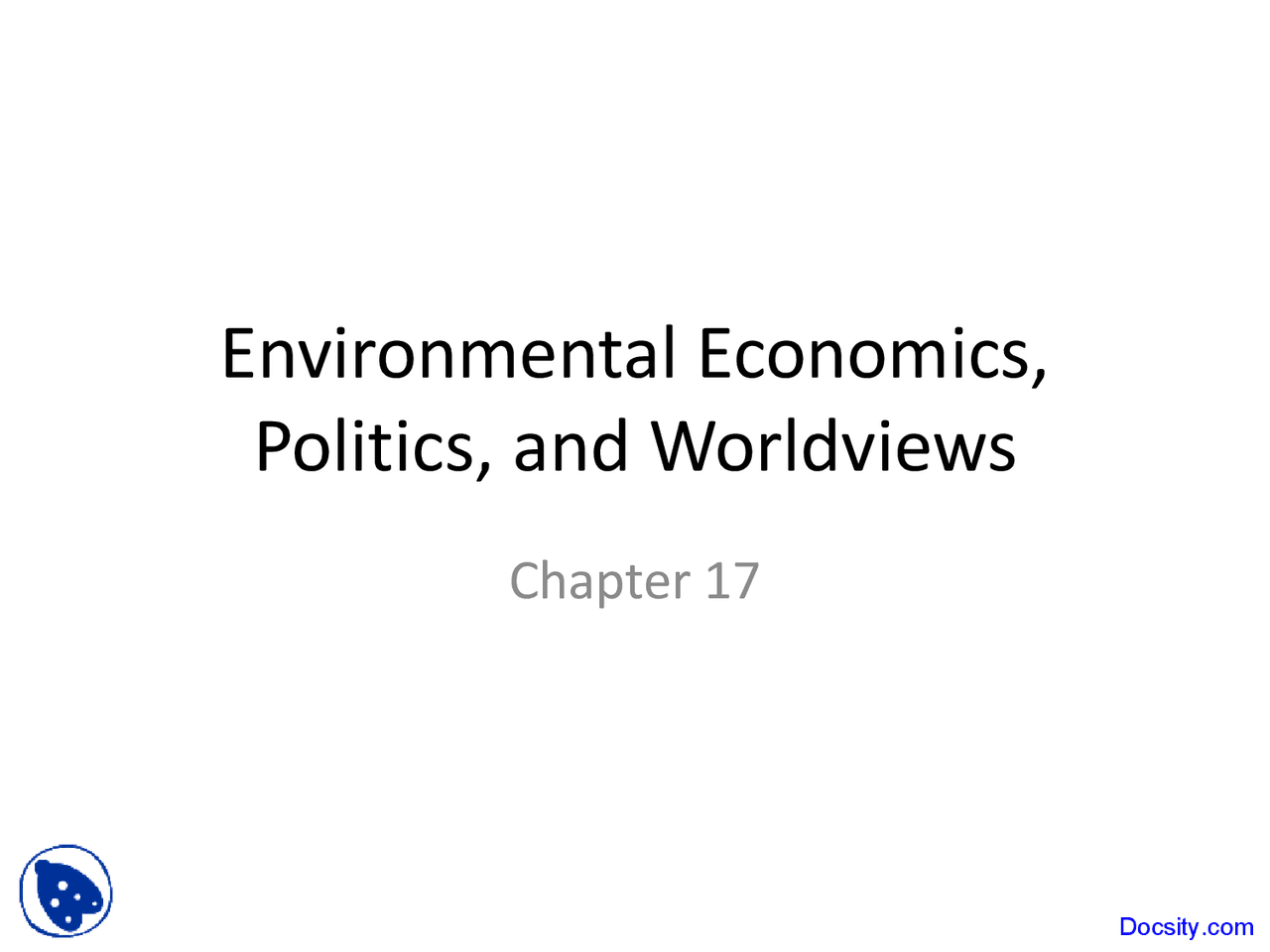 Environmental Economics Ecological Perspective Lecture Slides Docsity