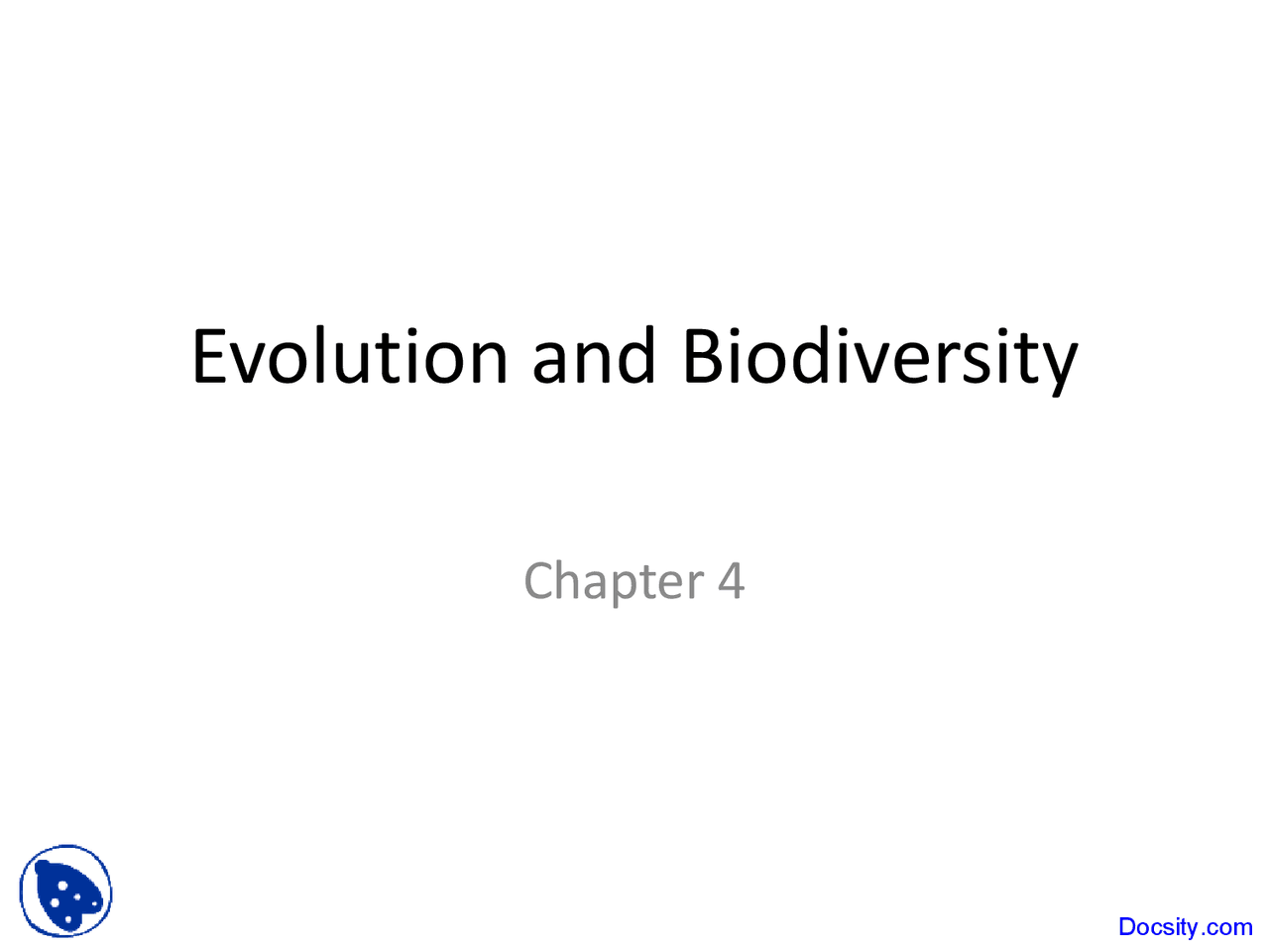 Evolution And Biodiversity Ecological Perspective Lecture Slides