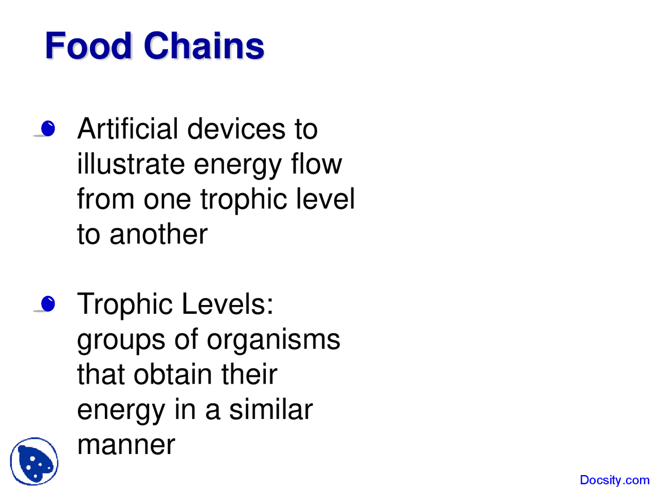 Food Chains Introduction To Biology Lecture Slides Docsity