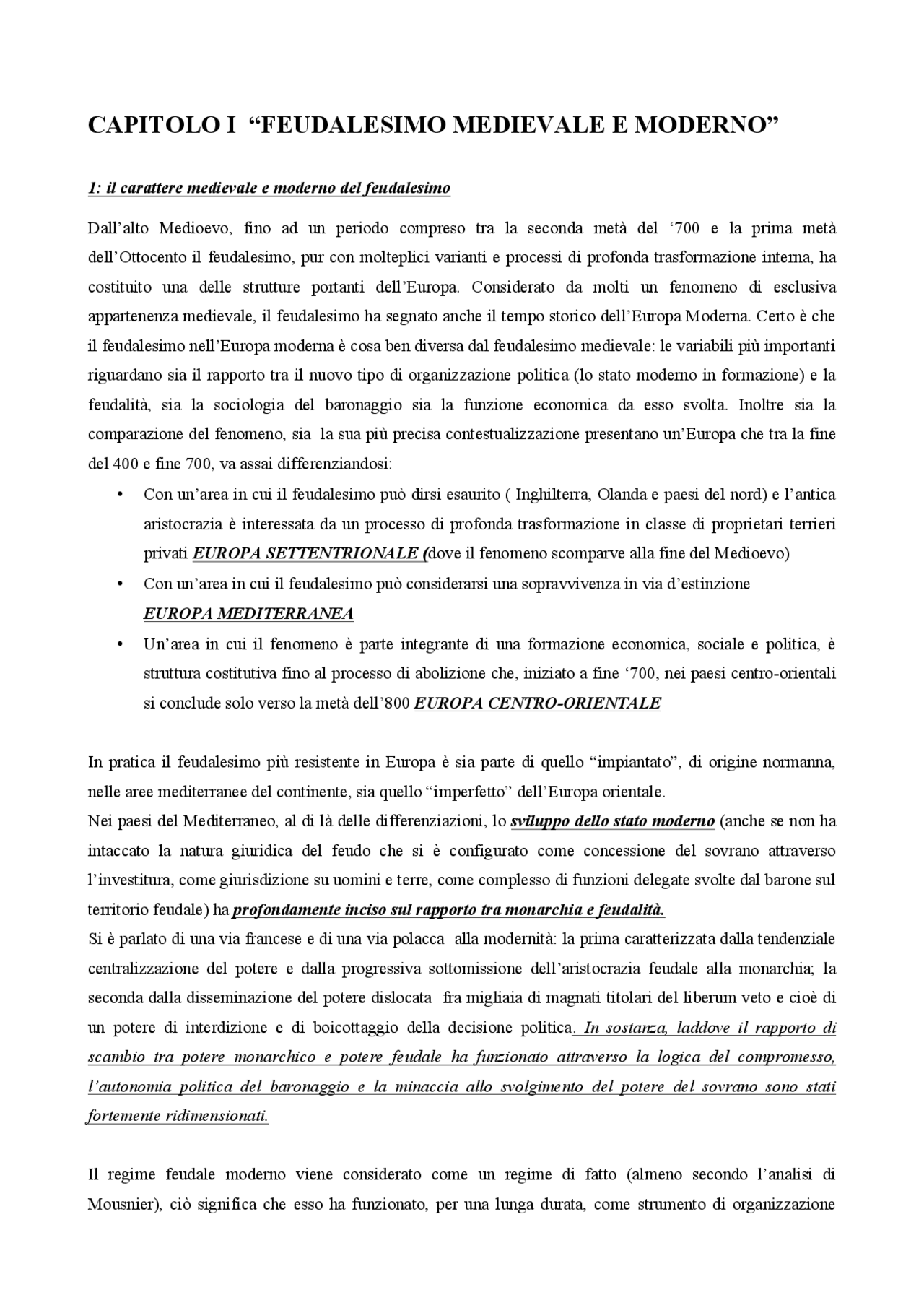 Musi Il Feudalesimo Nelleuropa Moderna Docsity