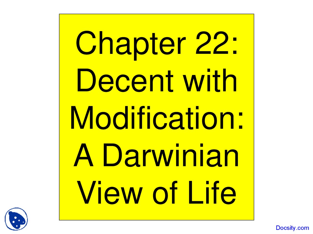 Darwinian View Of Life Introduction To Biology Lecture Slides