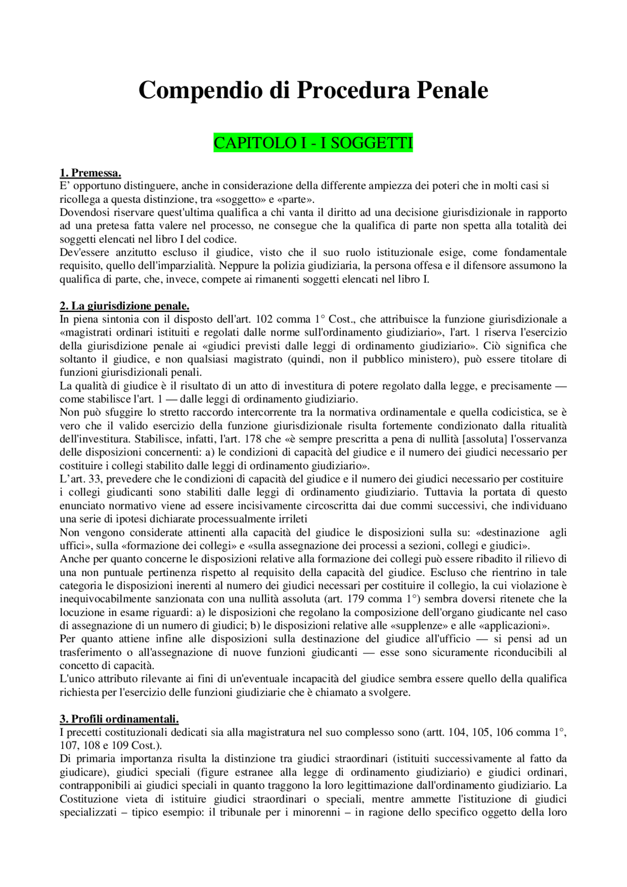 Conso Grevi Procedura Penale Appunti Di Diritto Processuale