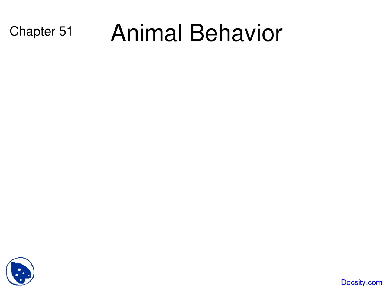 Animal Behavior - Introduction to Biology - Lecture Slides - Docsity