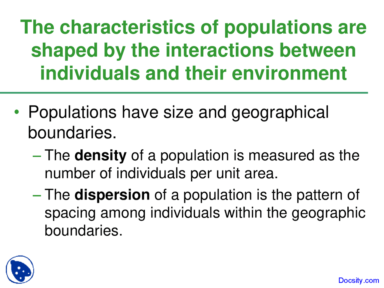 Characteristics of Populations Ecology - Introduction to Biology ...