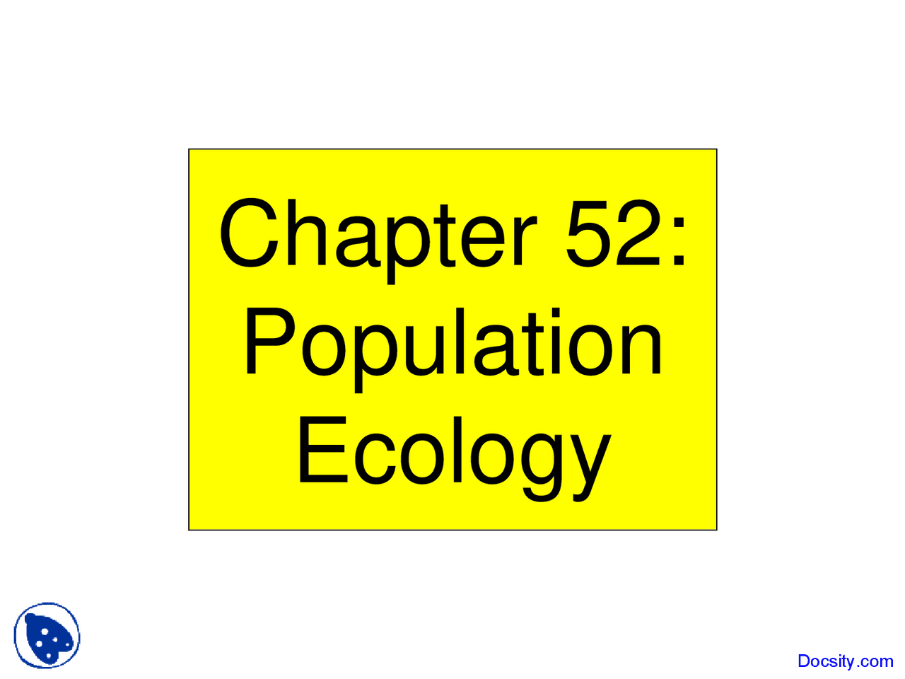 Population Ecology Introduction To Biology Lecture Slides Slides