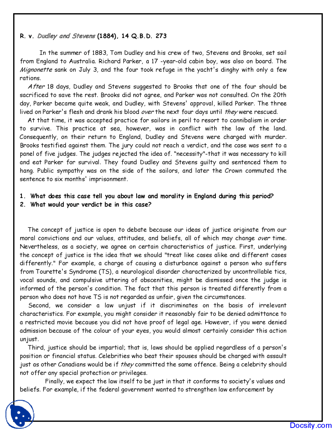 Dudley And Stevens Inquiry Unit Lecture Notes Docsity