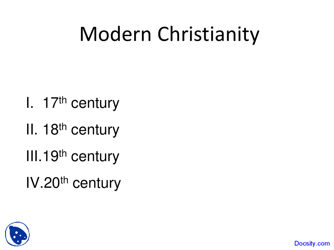 Modern Christianity - Introduction to Christianity - Lecture Slides ...