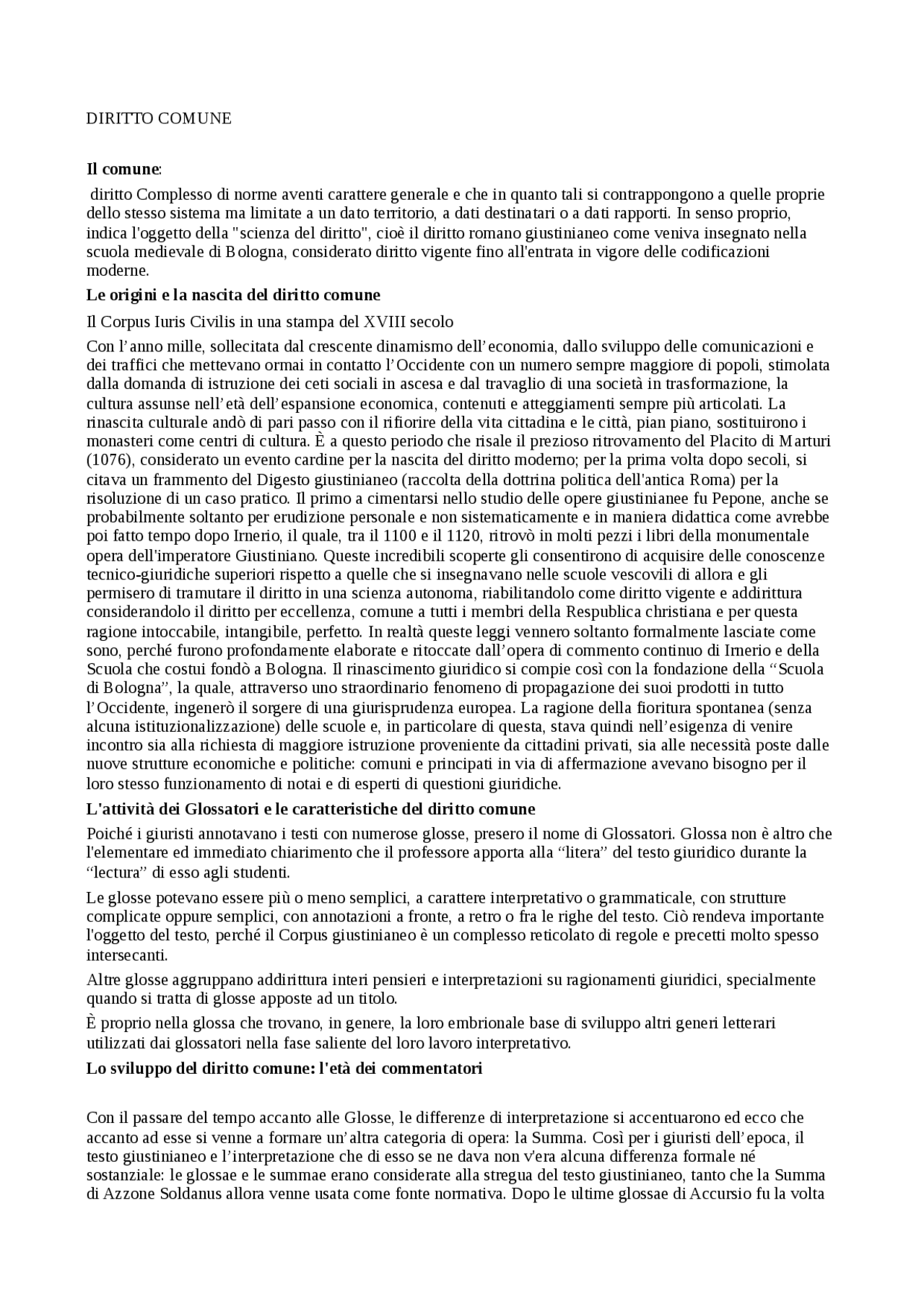 Storia Del Diritto Medioevale Docsity