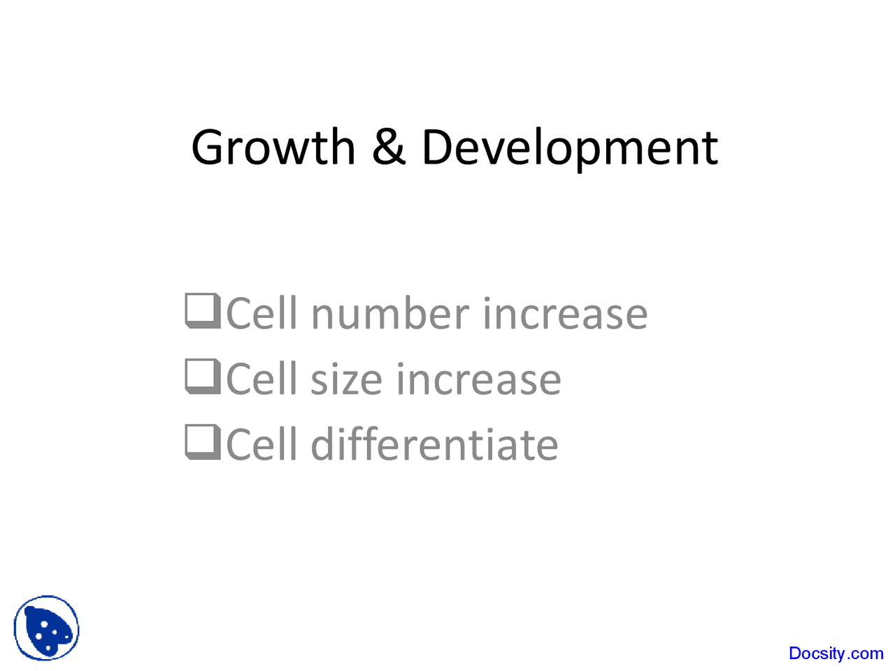 Growth And Development Fundametnals Of Biology Lecture Slides Docsity
