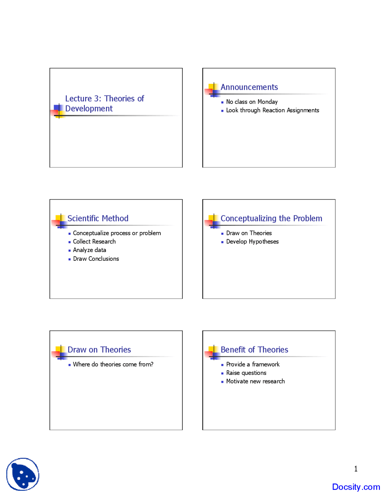 Theories Of Development Developmental Psychology Lecture Slides
