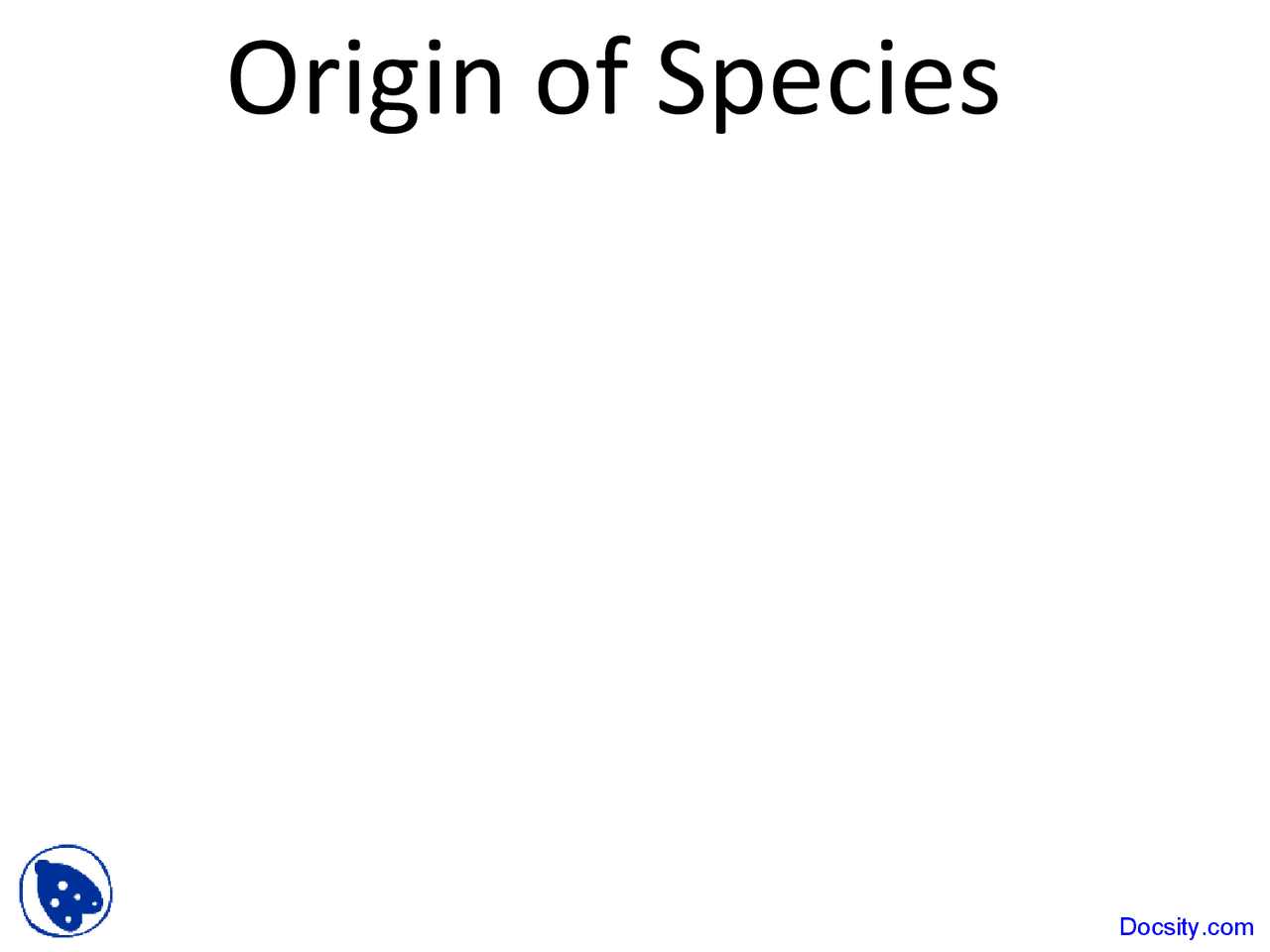 Origin Of Species Fundametnals Of Biology Lecture Slides Docsity