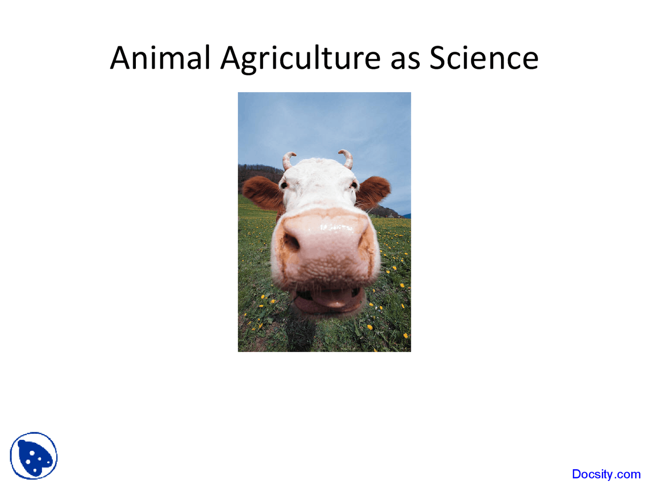 Animal Agriculture as Science - Animal Science - Lecture Slides - Docsity