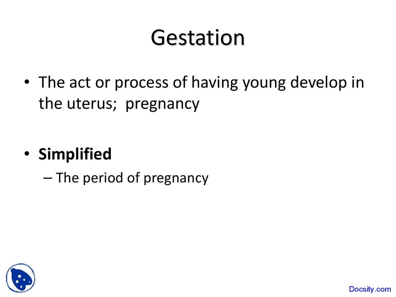 Gestation - Animal Science - Lecture Slides - Docsity