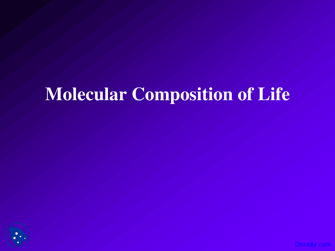 Molecular Composition Of Life Agriscience And Biotechnology Lecture